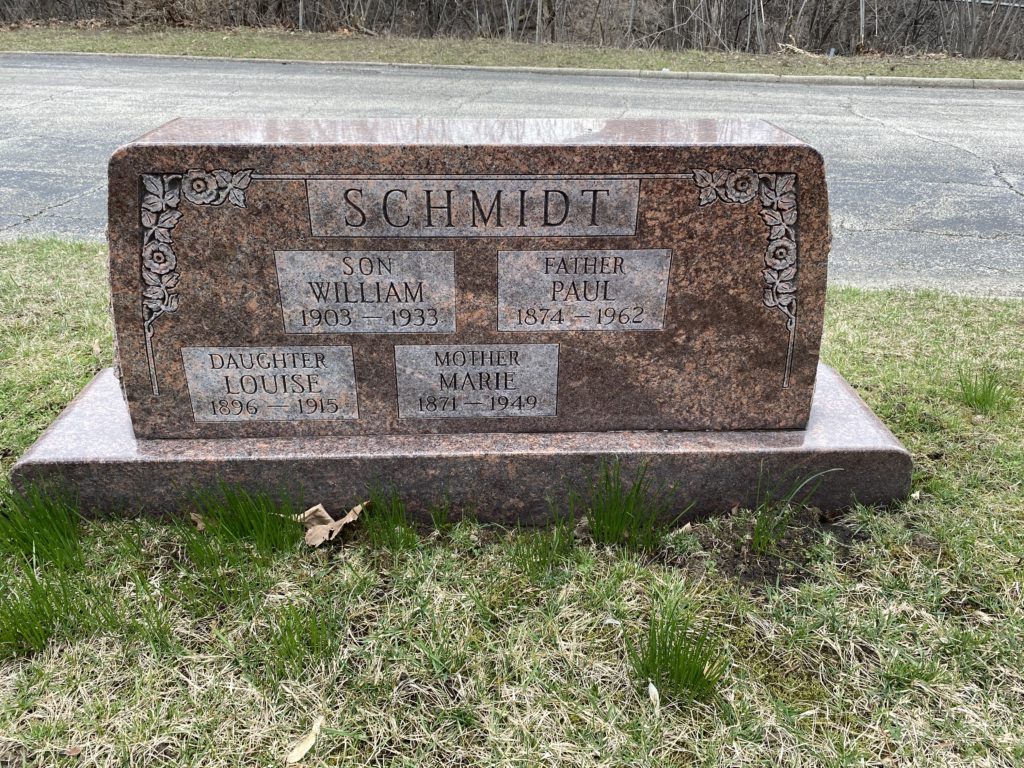 Bertha, Frank, and Edward Selig and Louise Schmidt – Posts in the Graveyard